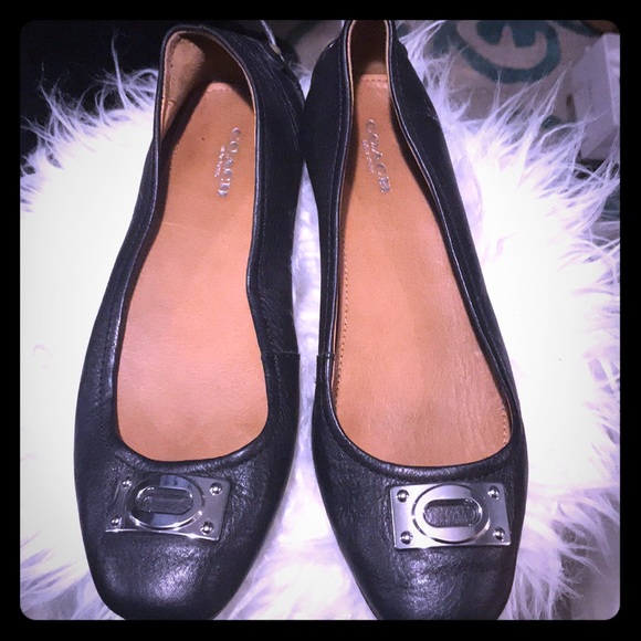Coach | Shoes | Coach Vernon Soft Pebbled Leather Flats | Poshmark
